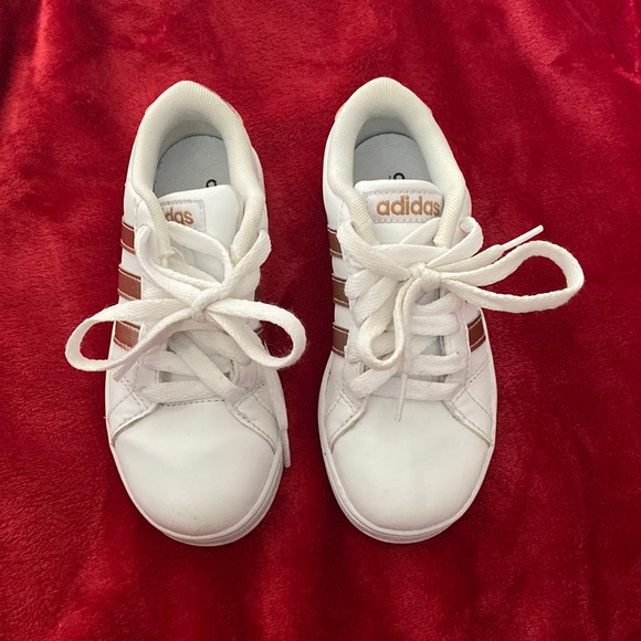 adidas | Shoes | Adidas Neo Rose Gold Stripes Girls 1k | Poshmark